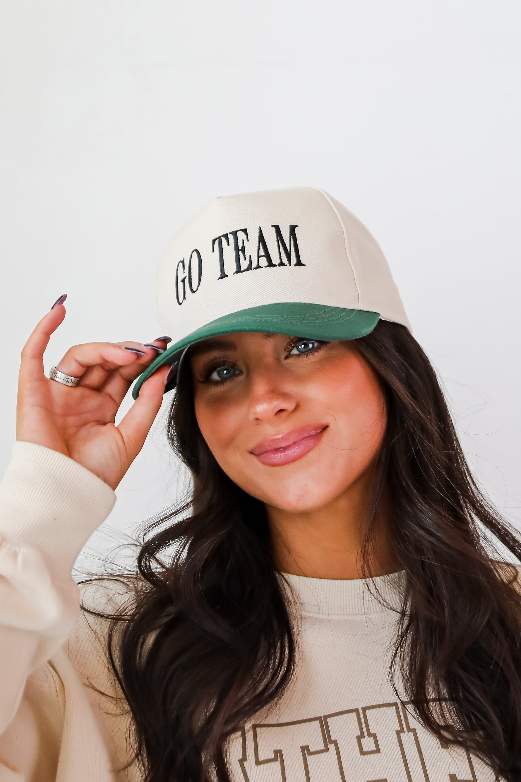 Hunter Green Go Team Color Block Embroidered Hat | Dress Up