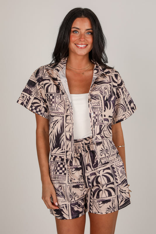 Cute Blush Tropical Shorts | Matching 2-Piece Sets | ShopDressUp – Dress Up