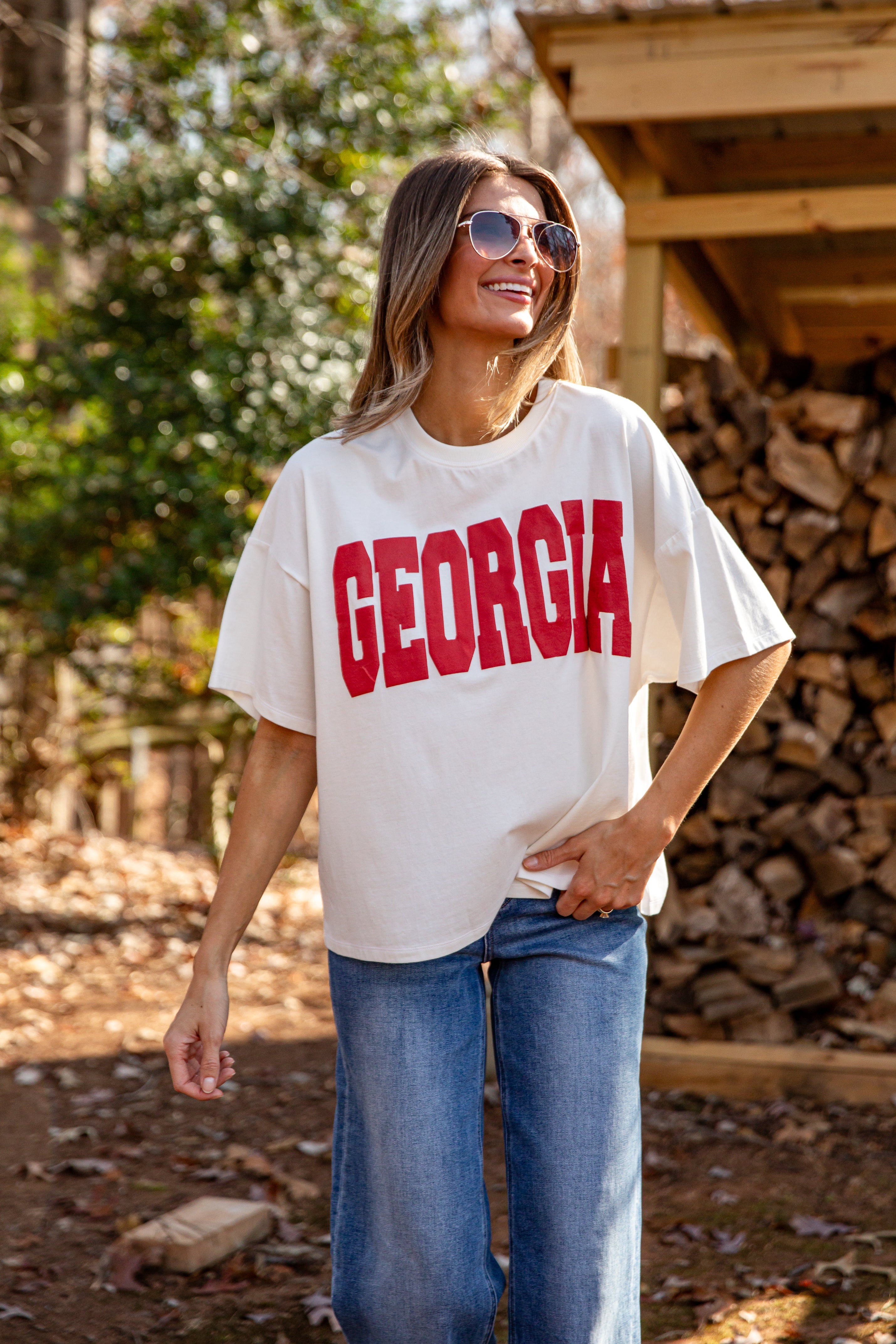 Georgia Block Letter Tee | Trendy Women's Tops | ShopDressUp – Dress Up