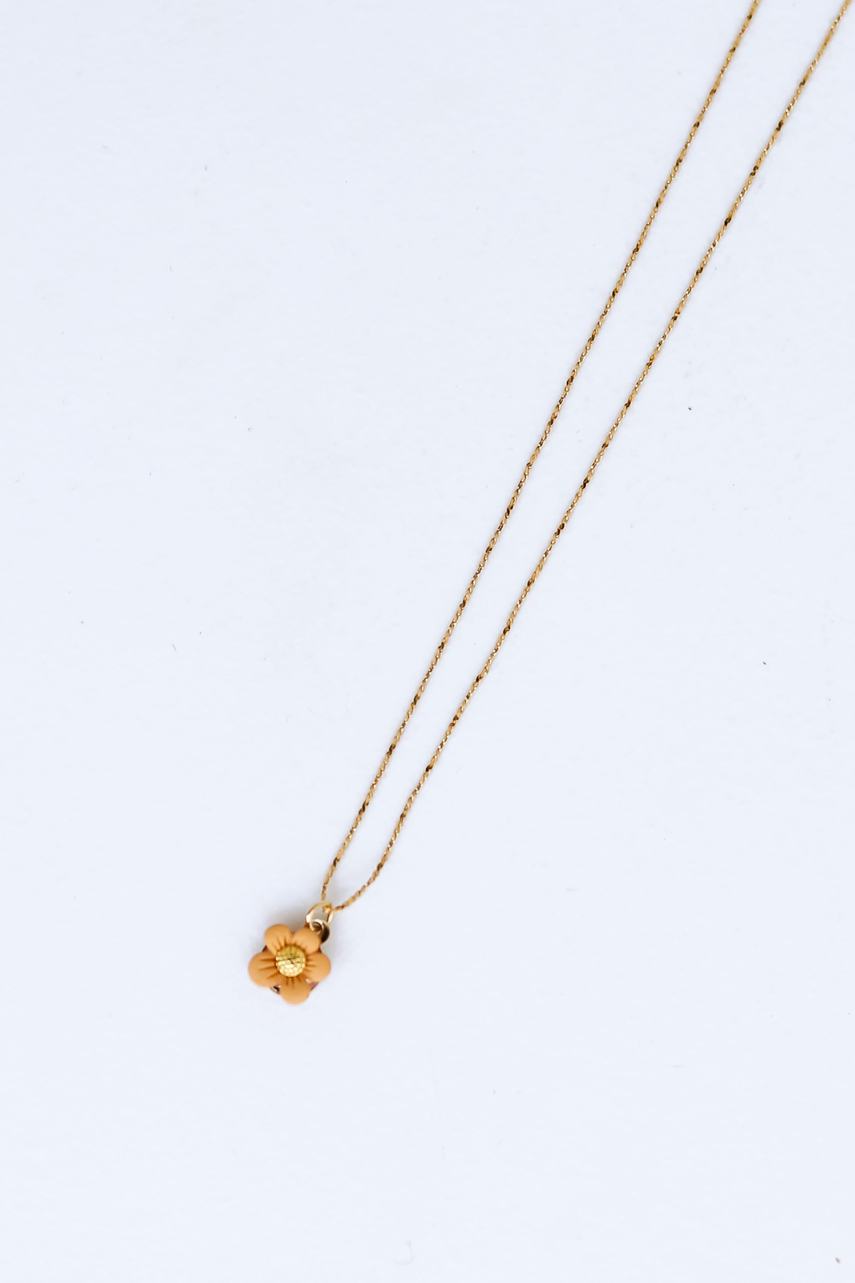 Dainty Gold Flower Charm Necklace | ShopDressUp – Dress Up