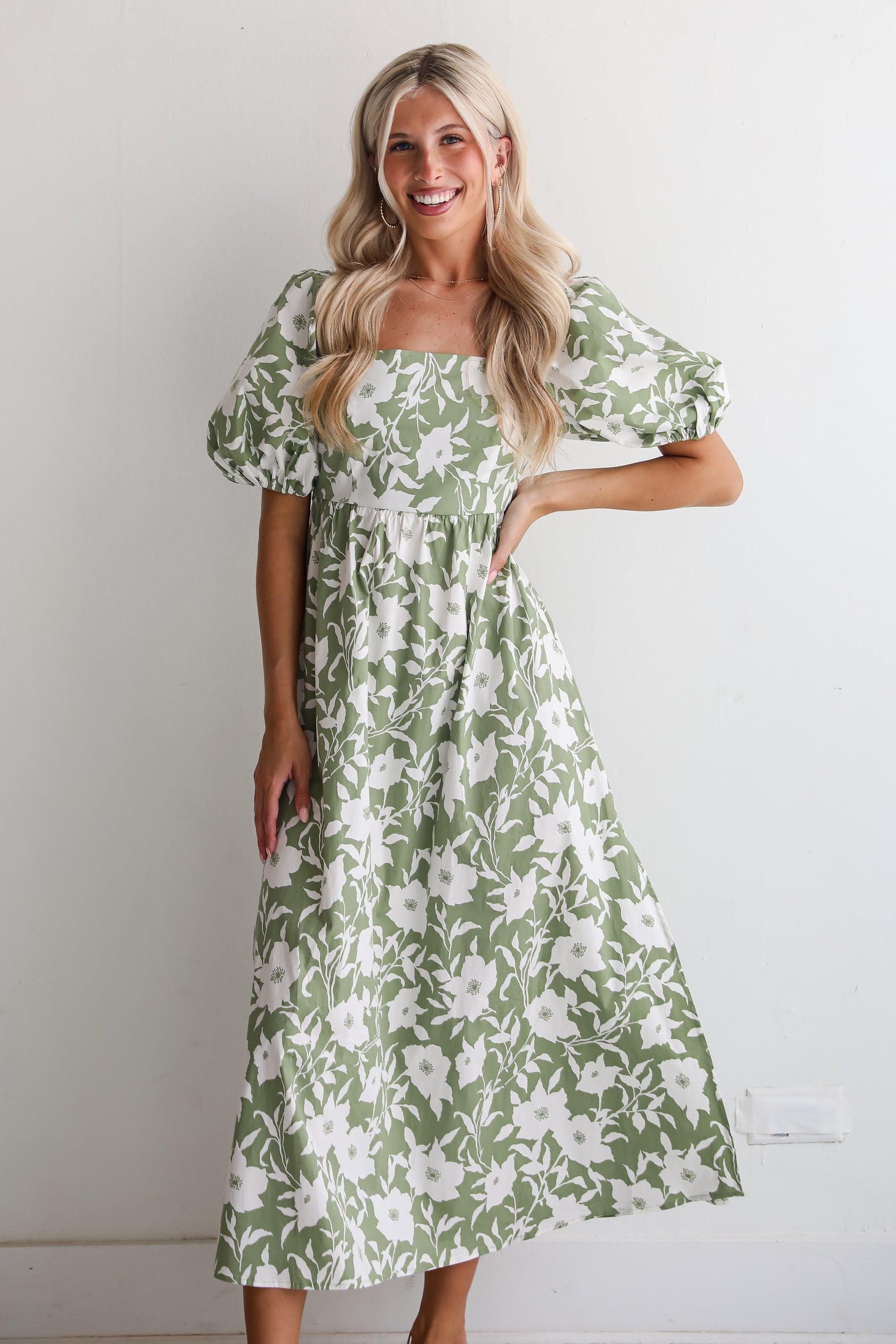 Cute Sage Floral Maxi Dress | Floral Dresses For Women | DressUp – Dress Up
